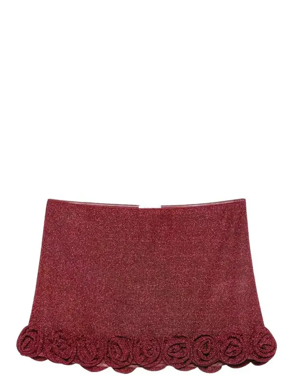 Oseree Lumière Rose Mini Skirt - Red