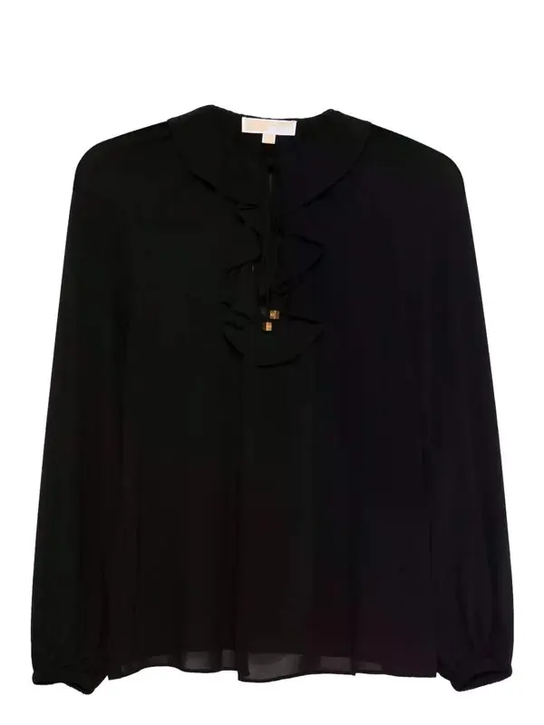 Michael Kors Ruffled-neck Blouse - Black