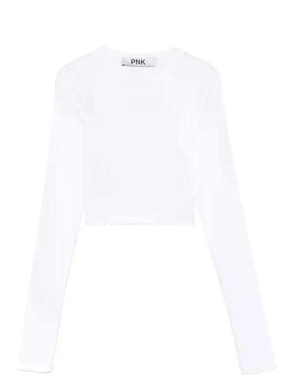 PNK Long-sleeved Cropped Top - White