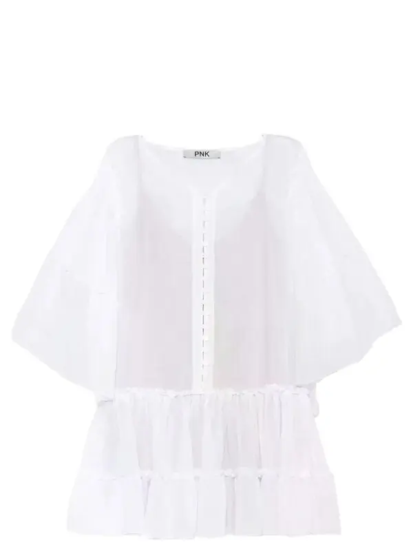 PNK Ruffled-detail Mini Dress - White