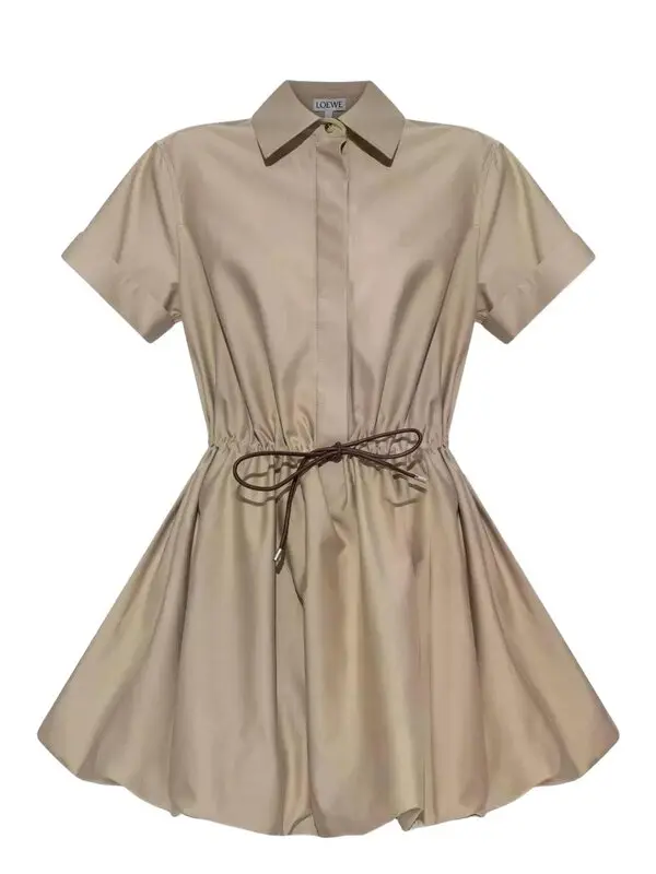 Loewe Drawstring-waist Bubble Dress - Neutrals