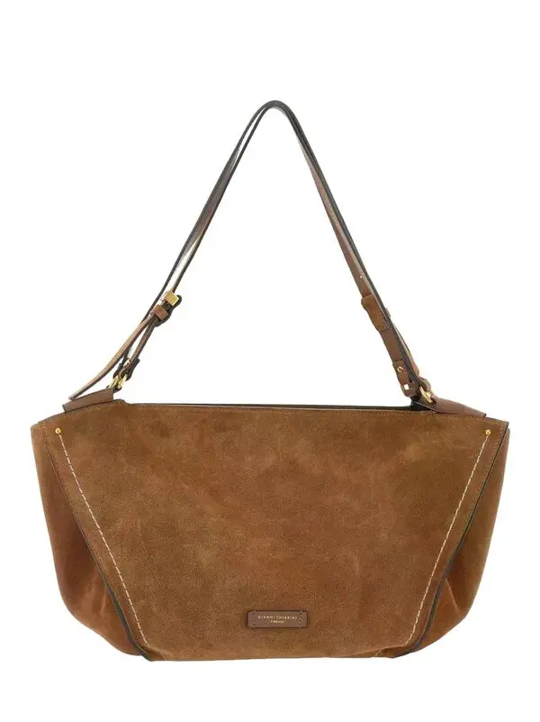 GIANNI CHIARINI Bloom Suede Tote Bag - Brown