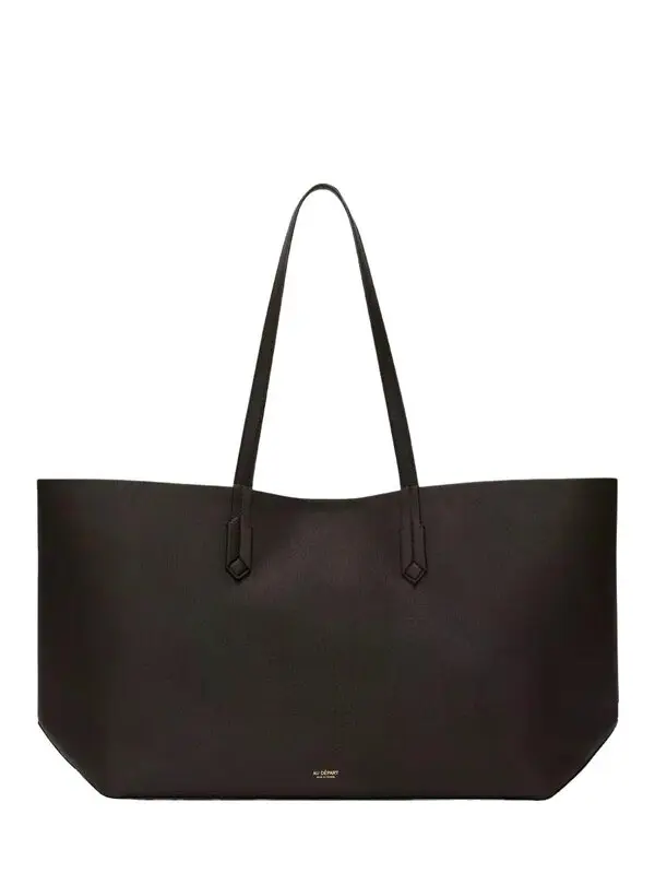 AU DEPART Leather Tote Bag - Black