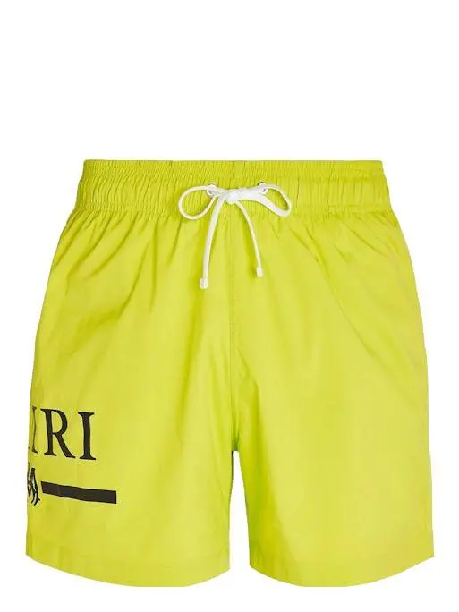Amiri Ma Bar Logo Swim Trunks - Lime