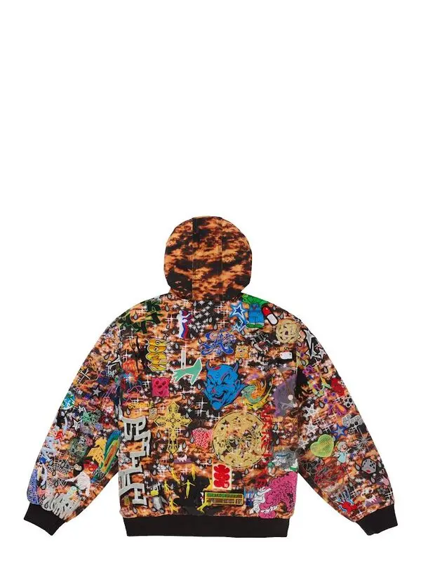 Supreme Embroidered Hooded Work Jacket - Flames
