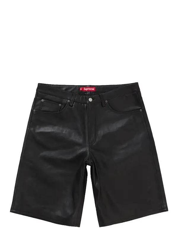 Supreme Baggy Leather Short - Black