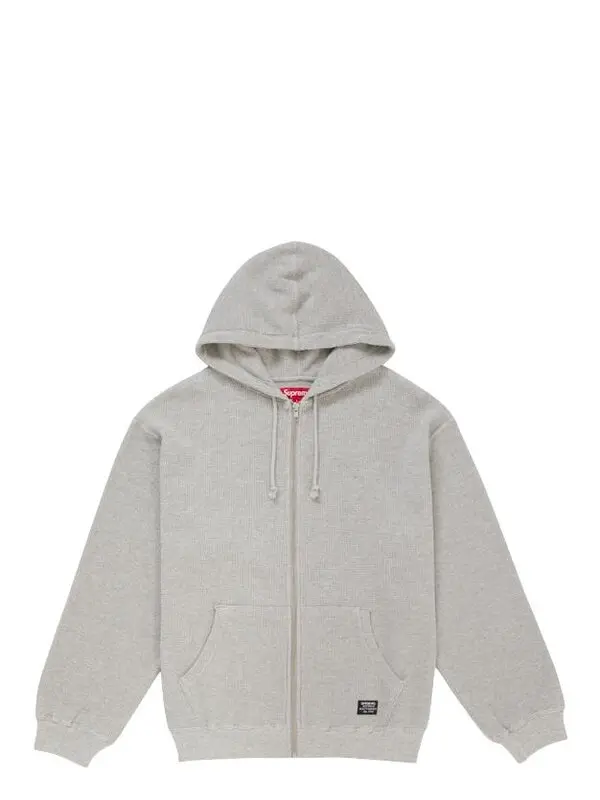 Supreme Hooded Zip Up Thermal - Heather Grey