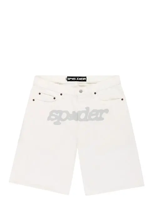 SP5DER V3 Logo Denim Short - White