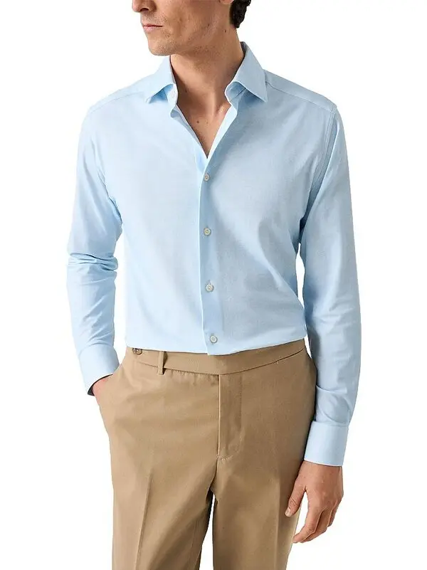 Eton Slim Fit Button-front 4flex Shirt - Light Blue