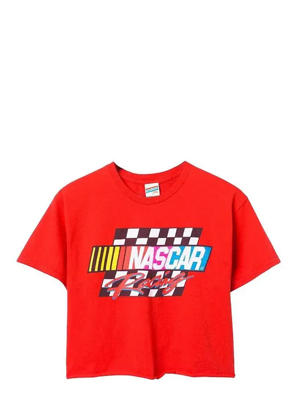 Junk Food Clothing Nascar Racing Crop Tee - Red