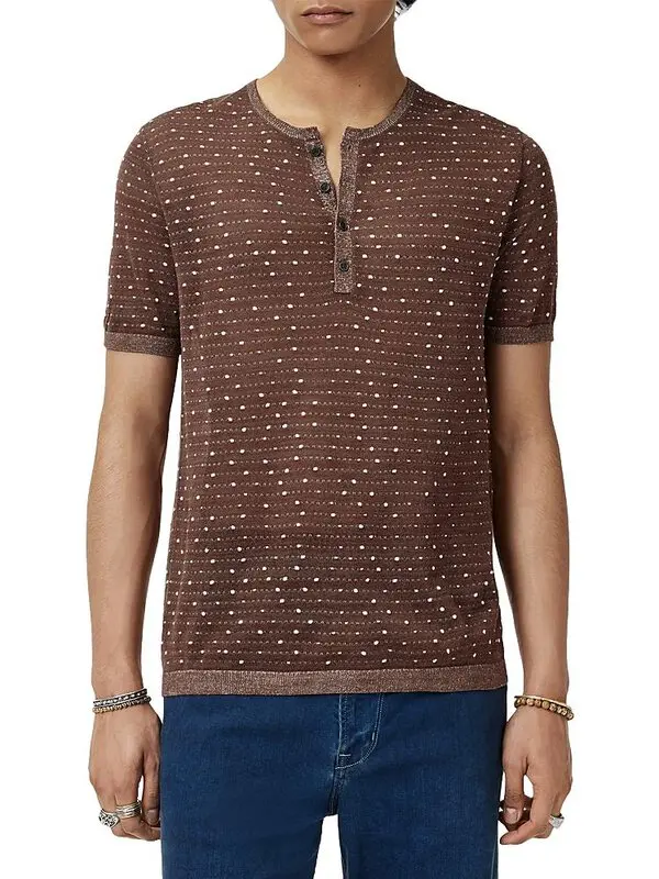 John Varvatos Cabras Henley Sweater - Hazelnut