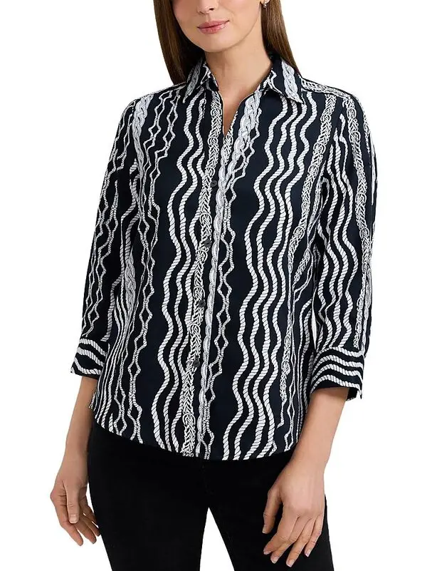 Foxcroft Paityn Shirt - Black/ White
