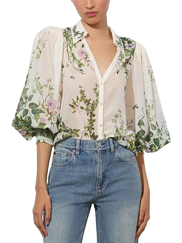 Alice + Olivia Charis Printed Blouse - Ivy Romnce