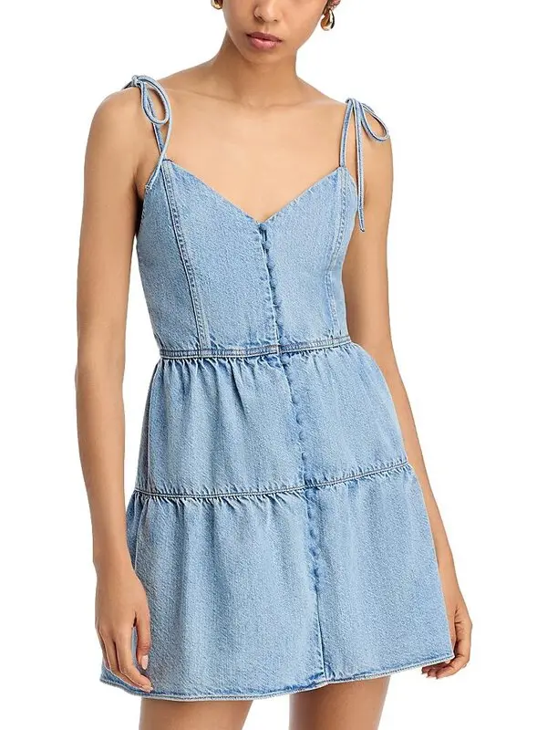 Alice + Olivia Shanti Tiered Mini Dress - Amel Blue