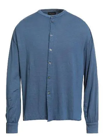 ROBERTO COLLINA Shirt Slate Size Linen, Elastane - Blue