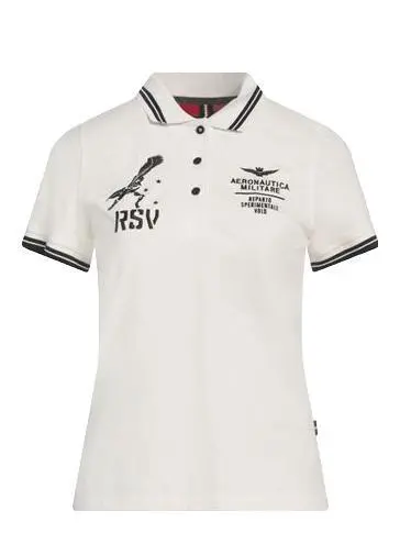 AERONAUTICA MILITARE Polo Shirt With Appliqués - Ivory