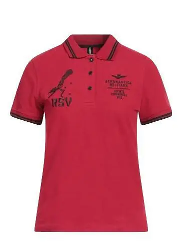 AERONAUTICA MILITARE Polo Shirt With Appliqués - Red