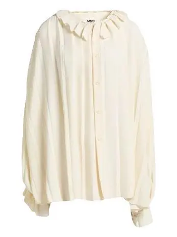 MAISON MARGIELA Pleated Oversized Shirt - White