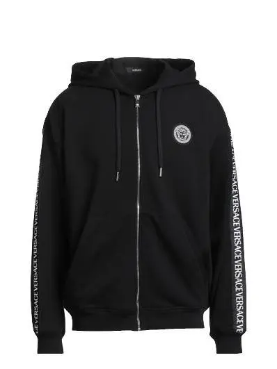 Versace Cotton Blend Zip-up Hoodie - Black