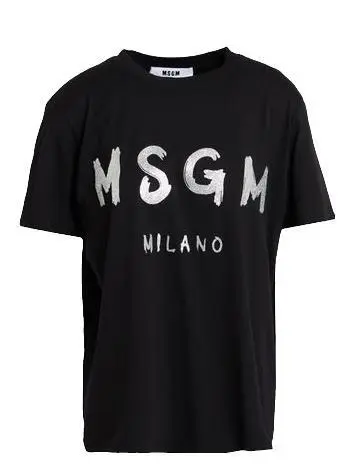 MSGM Logo-print Cotton T-shirt - Black