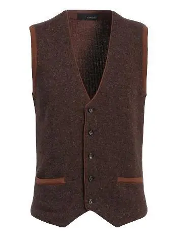 LARDINI Knitted Wool Cardigan - Brown