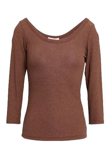 KONTATTO Knitted Lamé Top - Brown