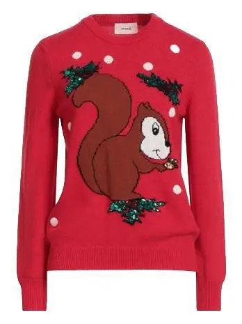 VICOLO Jacquard Knit Sweater - Red