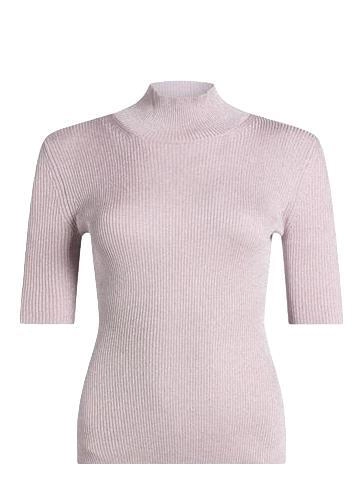 Missoni Mock Neck 3/4 Sleeve Knit Top - Pink