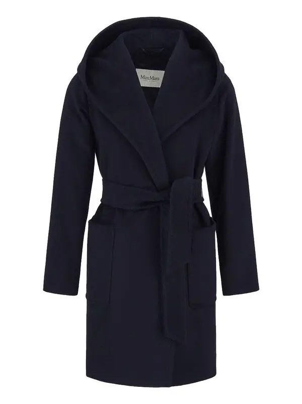 Max Mara Rialto Camel Wool Robe Coat - Blu Marino