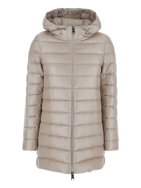 Herno Down Jacket With Drawstring Hood - Beige