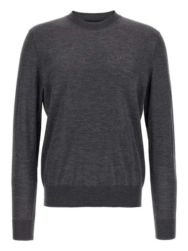 Dsquared2 Crew Neck Virgin Wool Sweater - Gray