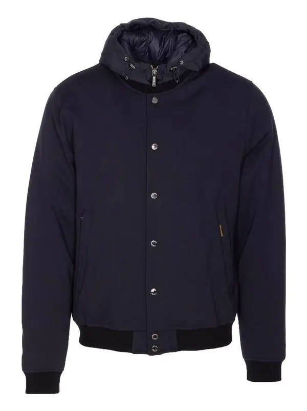MOORER Callum Jacket With Removable Hood - Blue