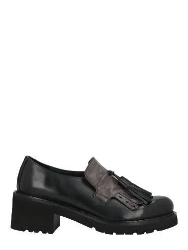 CALPIERRE Leather Loafers With Tassels - Black