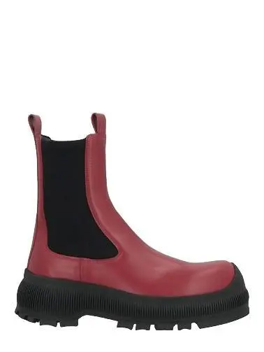 JIL SANDER Ankle Boots In Calfskin And Textile Fibers - Red