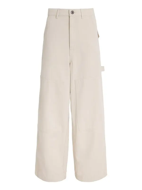 Max Mara Cotton Cargo Trousers - White