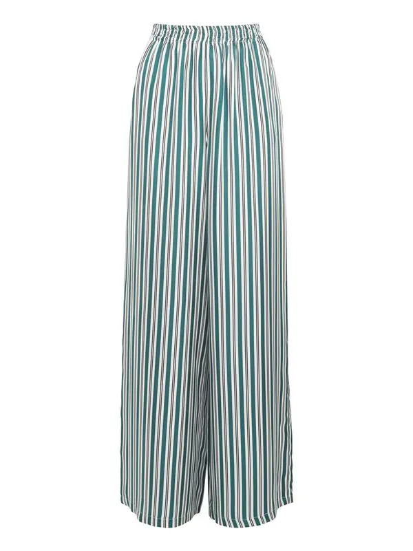 Max Mara Silk Wide-fit Trousers - Green