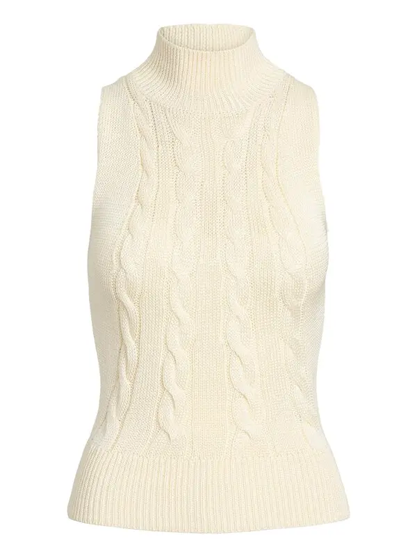 Ralph Lauren Silk High-neck Sweater - Beige