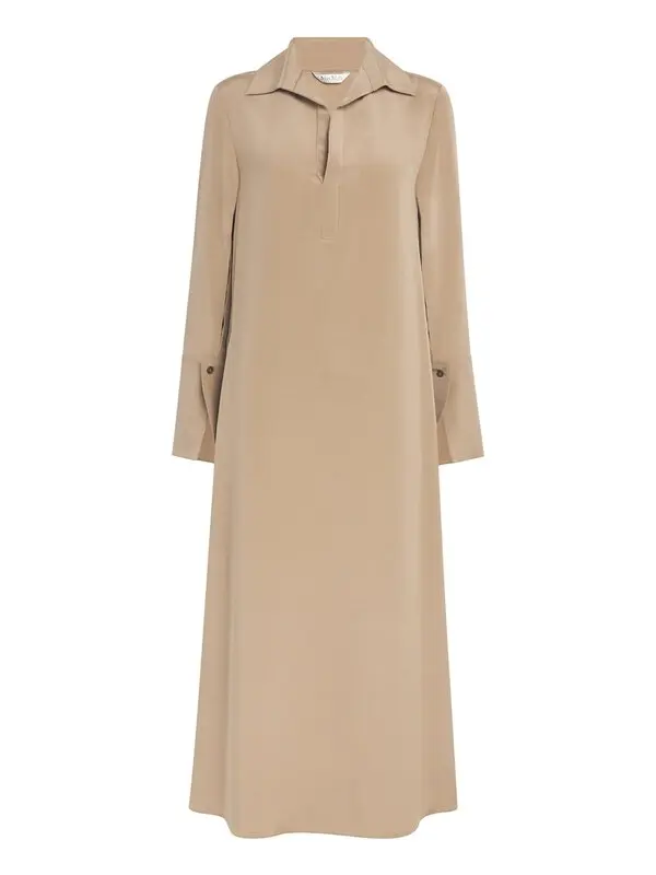 Max Mara Silk Crêpe De Chine Ossola Shirt Dress - Beige