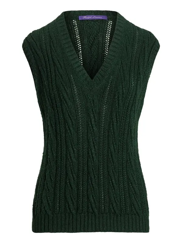 Ralph Lauren Sleeveless Silk-cashmere Sweater - Green