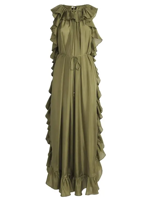 Zimmermann Silk Rhiannon Midi Dress - Green