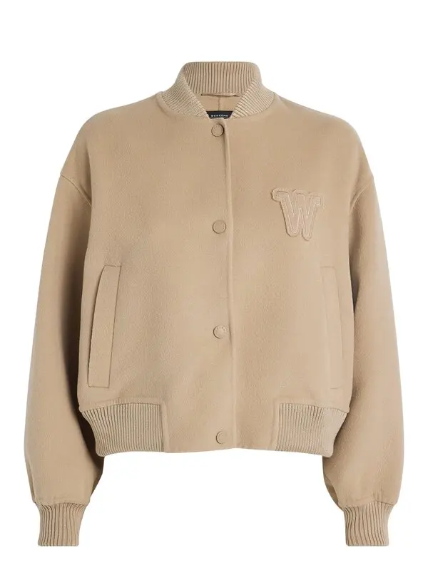 Max Mara Wool-blend Bomber Jacket - Beige