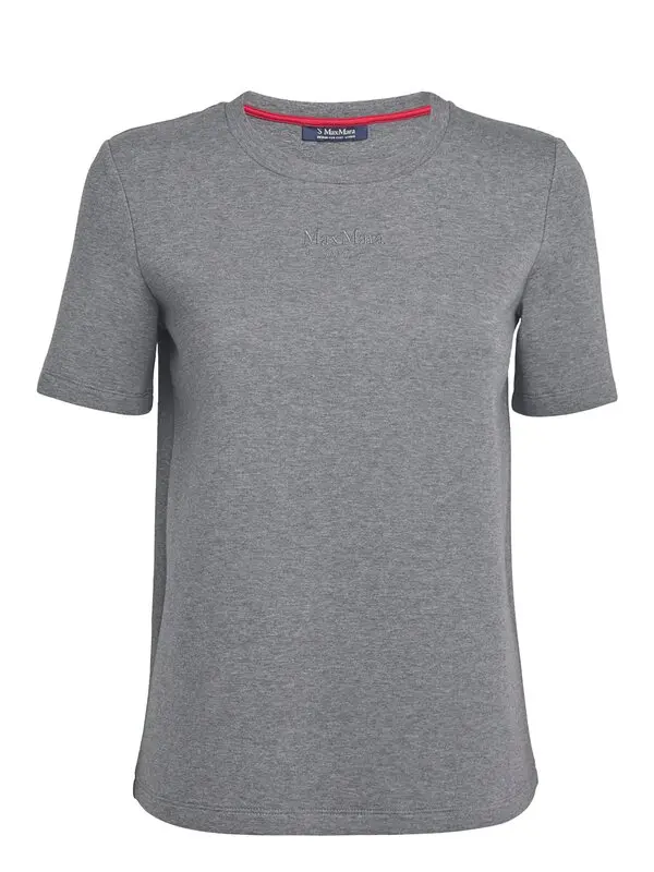 Max Mara Cotton Jersey Logo T-shirt - Grey