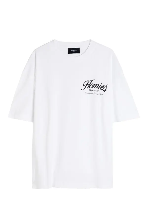 HOMIES MARBELLA Essentials Logo-print Cotton T-shirt - White