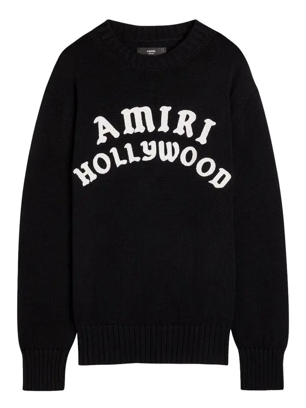 Amiri Hollywood Crew Neck Jumper - Black