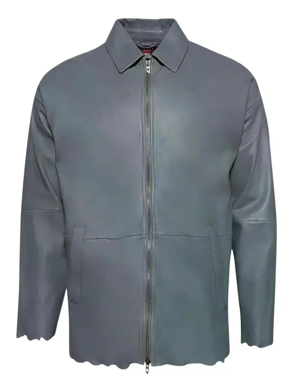 DIESEL® L-mart-b Zip-front Leather Jacket - Grey