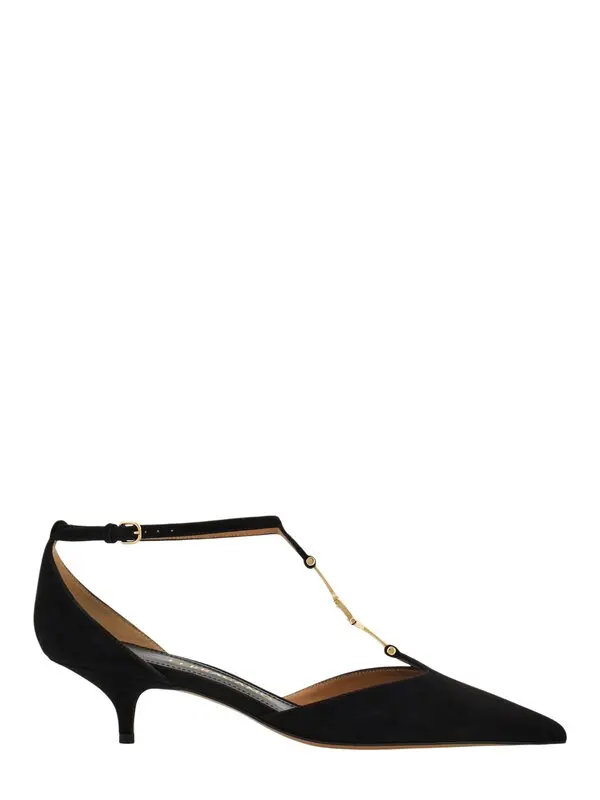 FERRAGAMO F Buckle T-strap Pumps - Black