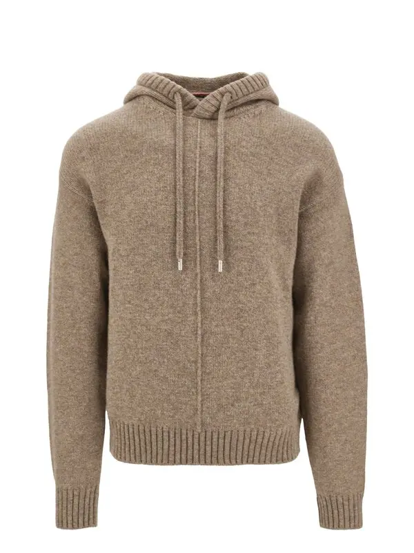 FERRAGAMO Hooded Chunky Knit - Beige