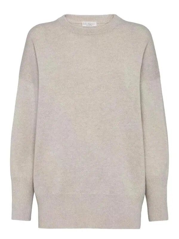 Brunello Cucinelli Monili-chain Cashmere Sweater - Neutrals