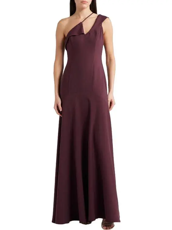 Black Halo Nairobi One-shoulder Gown - Oxblood