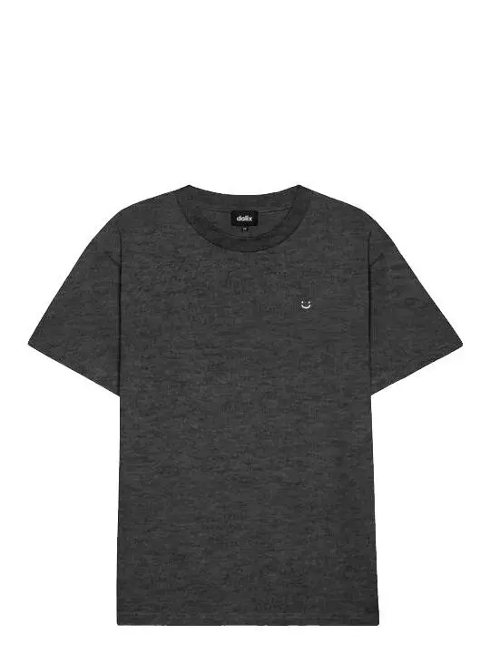 DALIX Lil Smile Heavy Weight Cotton Tee - Charcoal Htr